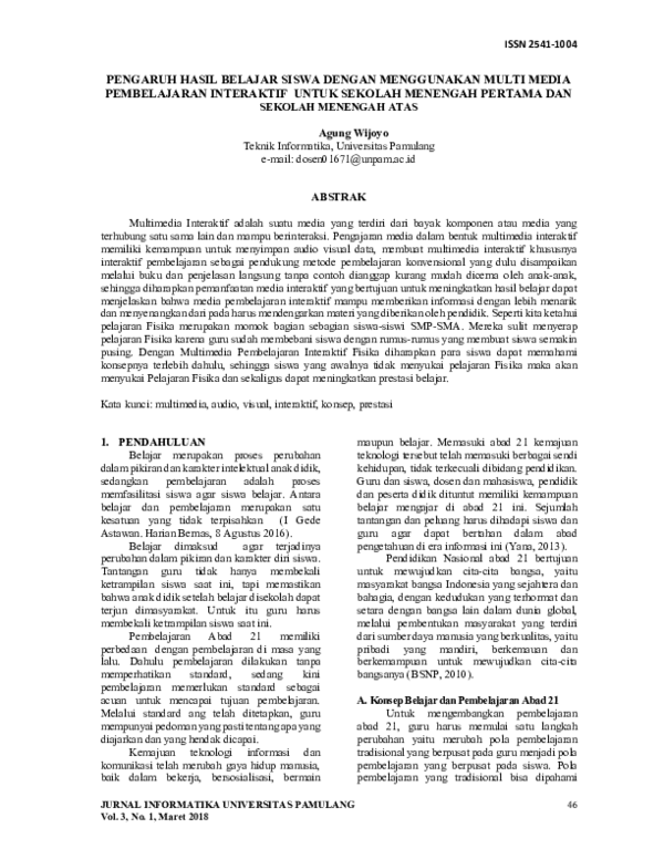 (PDF) Pengaruh Hasil Belajar Siswa dengan Menggunakan Multi Media Pembelajaran Interaktif untuk ...