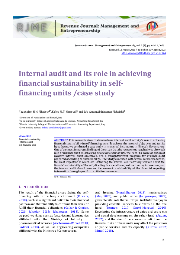 (PDF) Case Study: Internal Audit's Contribution to Financial ...