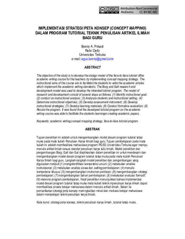 (PDF) Implementasi Strategi Peta Konsep (Concept Mapping) Dalam Program Tutorial Teknik ...