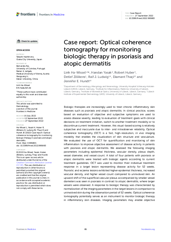 (PDF) Case report: Optical coherence tomography for monitoring biologic therapy in psoriasis and ...