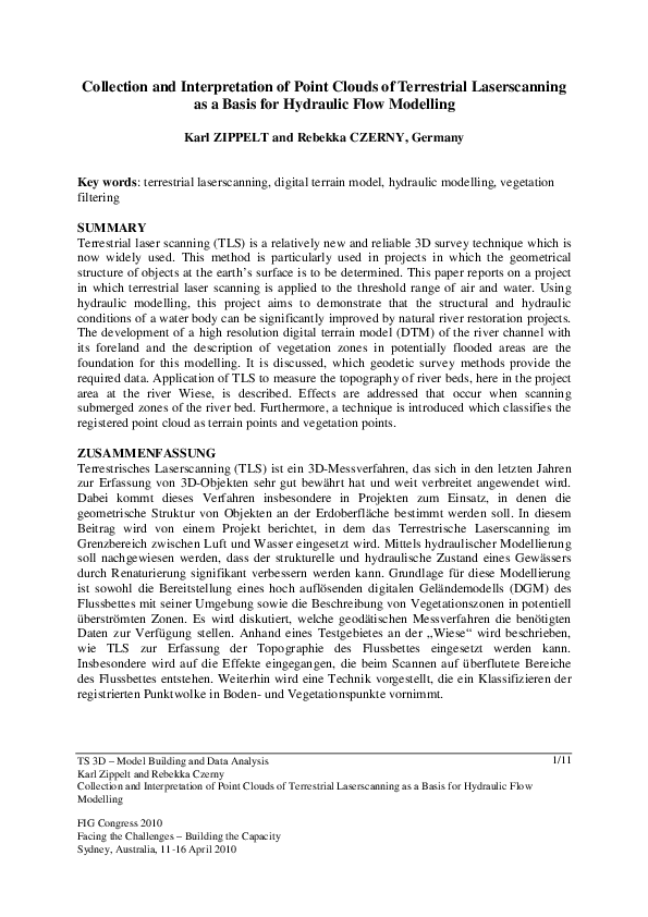 Pdf Collection And Interpretation Of Point Clouds Of Terrestrial