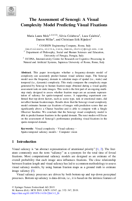 (PDF) The Assessment of Sencogi: A Visual Complexity Model Predicting Visual Fixations