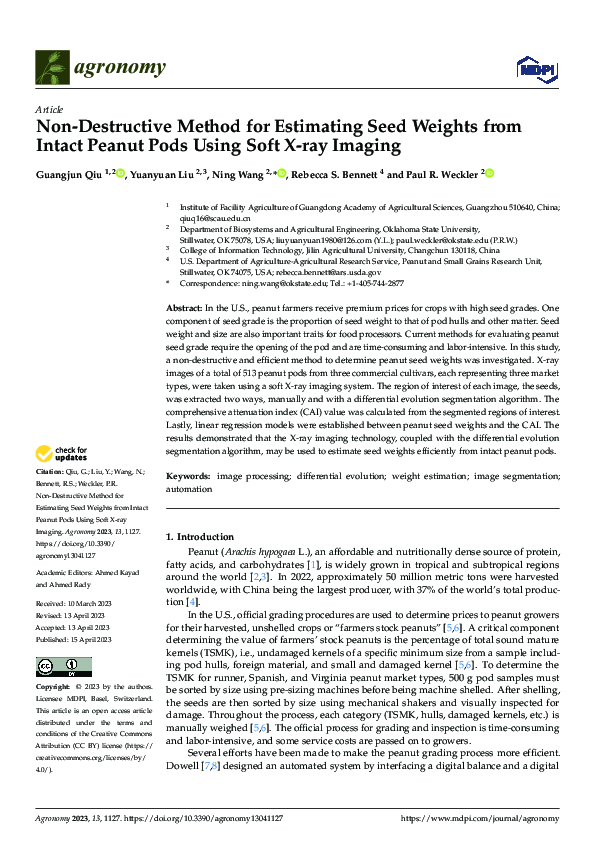 (PDF) Non-Destructive Method for Estimating Seed Weights from Intact ...