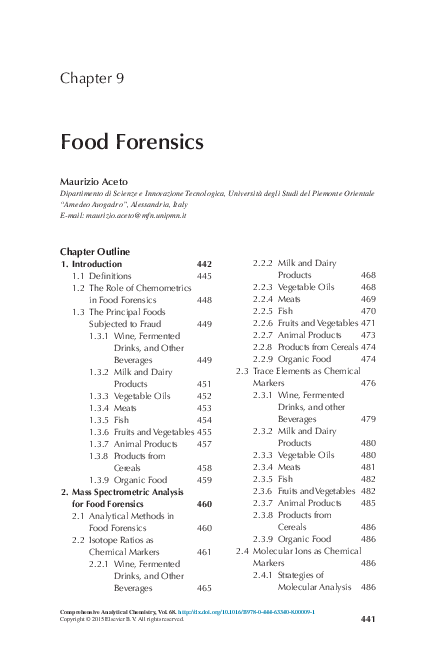 (PDF) Food Forensics