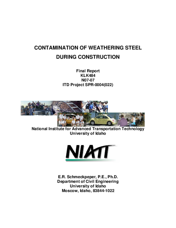 (PDF) Contamination of Weathering Steel during Construction
