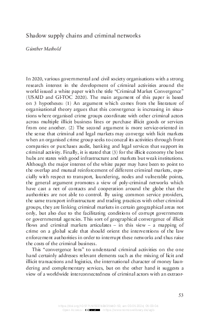 (PDF) Shadow supply chains and criminal networks