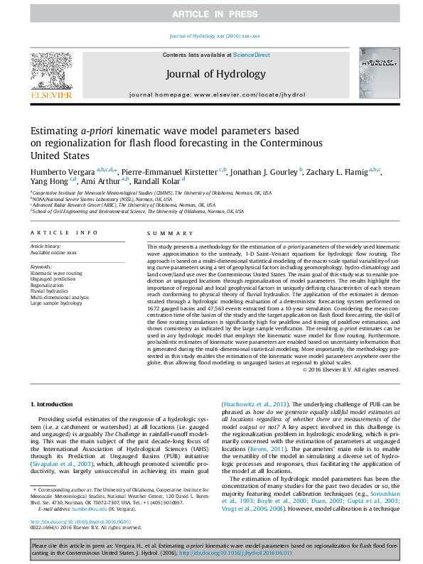 (PDF) Estimating a-priori kinematic wave model parameters based on ...