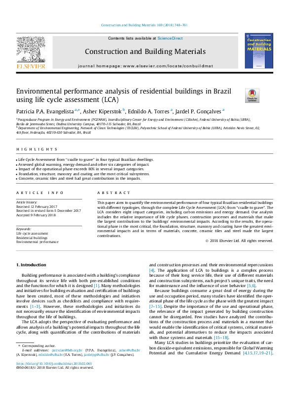 (PDF) Environmental performance analysis of residential buildings in ...