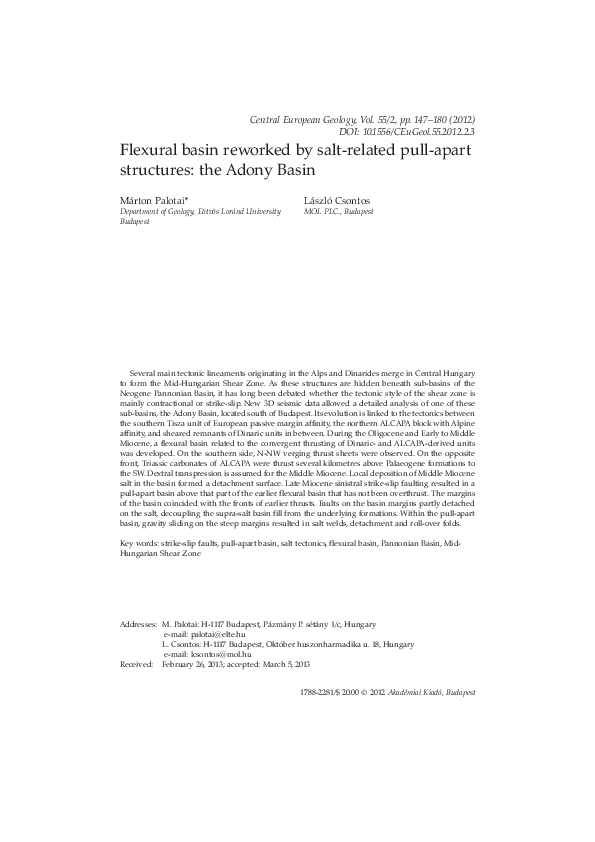 (PDF) Flexural basin reworked by salt-related pull-apart structures ...