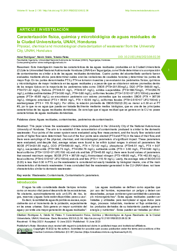 (PDF) Caracterización Física, Química y Microbiológica de Aguas Residuales de la Ciudad ...