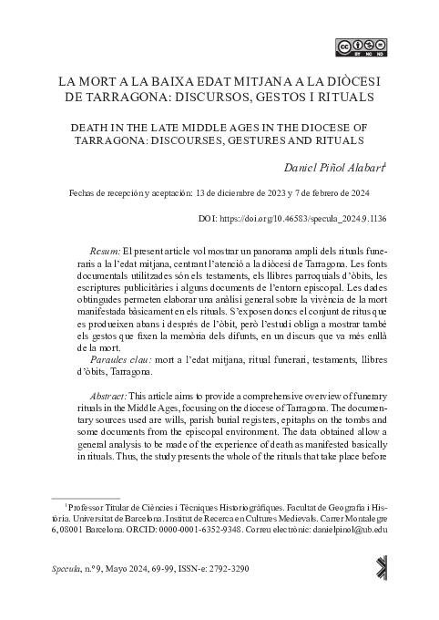 (PDF) Specula, n.º 9, Mayo 2024, 69-99, ISSN-e: 2792-3290LA MORT A LA ...