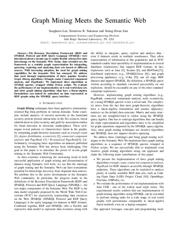 (PDF) Graph mining meets the Semantic Web