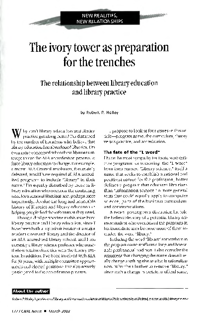 (PDF) NEW REALITIES, NEW RELATIONSHIPS: The ivory tower as preparation ...