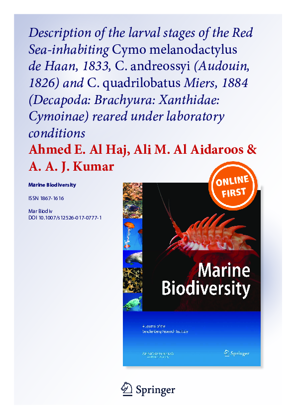 (PDF) . Description of Cymo spp. Marine Biodiversity