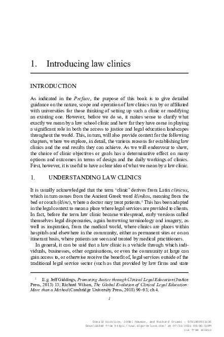 (PDF) Introducing law clinics
