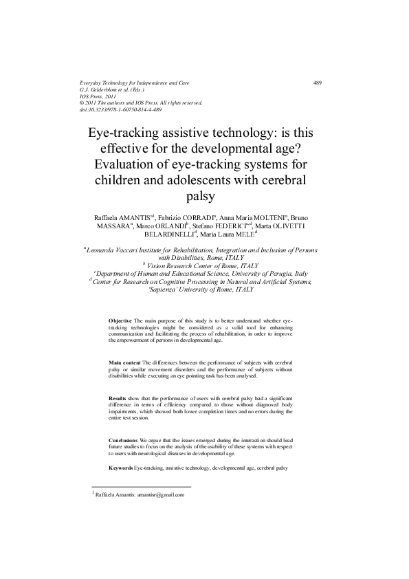 (PDF) Eye-tracking assistive technology: Is this effective for the ...