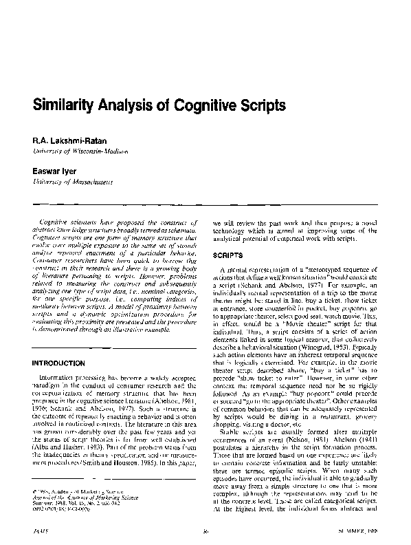 (PDF) Similarity analysis of cognitive scripts | Ramnath Lakshmi-Ratan ...