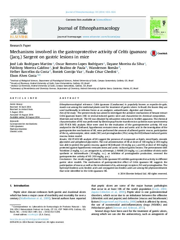(PDF) Mechanisms involved in the gastroprotective activity of esculin ...