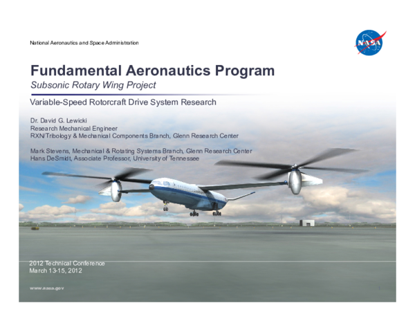 (PDF) Fundamental Aeronautics Program Subsonic Rotary Wing Project ...