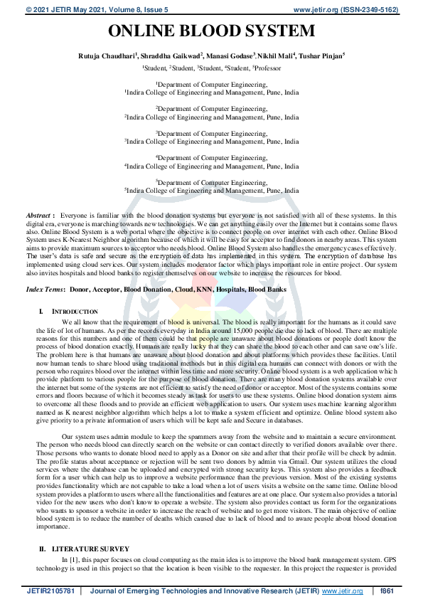 (PDF) Online Blood System