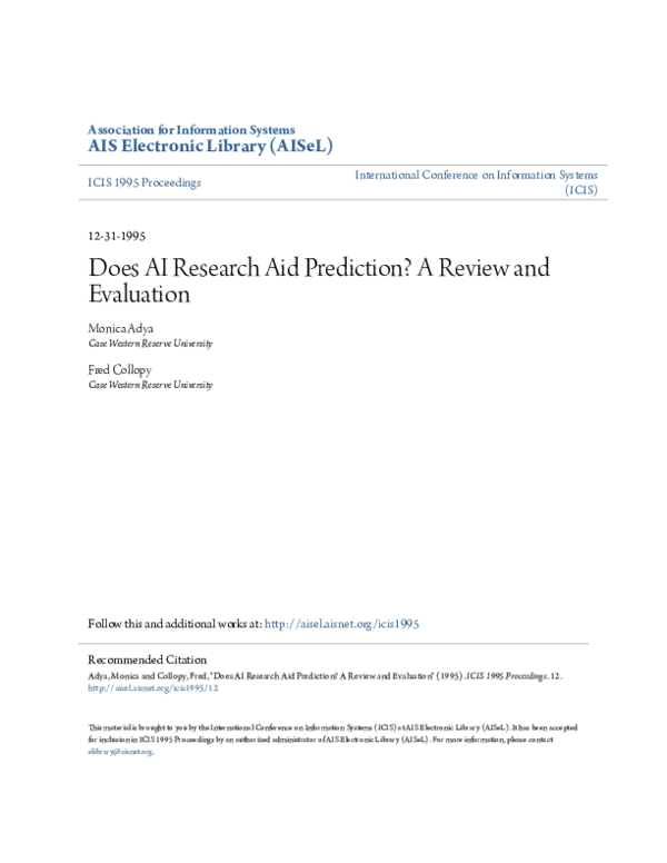 (PDF) AIS Electronic Library (AISeL) | Fred Collopy - Academia.edu