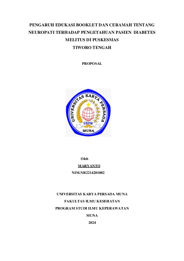 (PDF) PENGARUH EDUKASI BOOKLET DAN CERAMAH TENTANG NEUROPATI TERHADAP ...