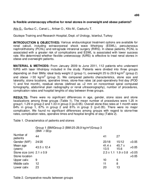 (PDF) 98 Is flexible ureteroscopy effective for renal stones in ...