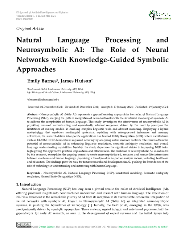 (PDF) Natural Language Processing and Neurosymbolic AI: The Role of Neural Networks with ...