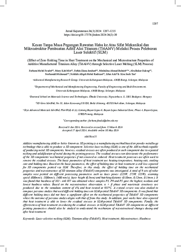 (PDF) Effect of Zero Holding Time in Heat Treatment on the Mechanical and Microstructure ...