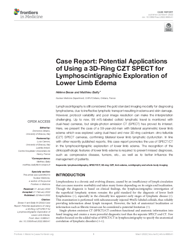 (PDF) Case Report: Potential Applications of Using a 3D-Ring CZT SPECT ...