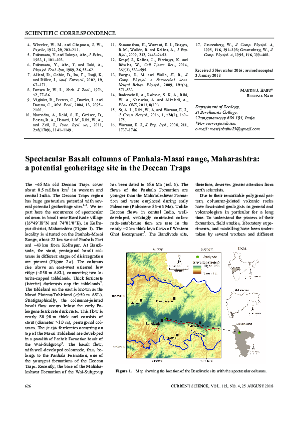 (PDF) Spectacular Basalt Columns of Panhala-Masai Range, Maharashtra:A Potential Geoheritage ...