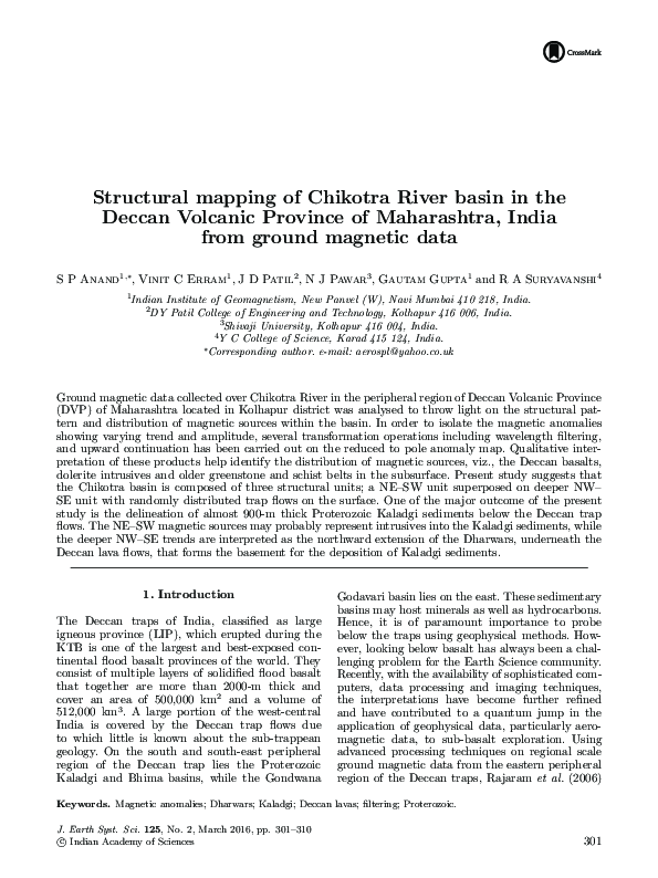 (PDF) Structural mapping of Chikotra River basin in the Deccan Volcanic ...
