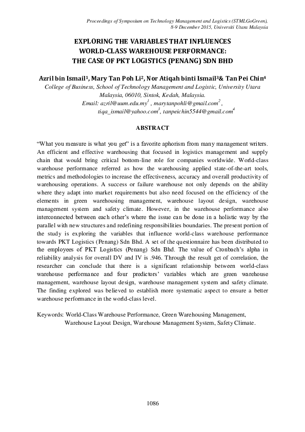 (PDF) Exploring the variables that influences world-class warehouse ...