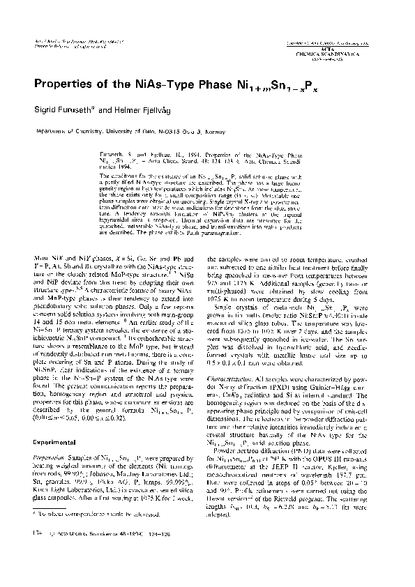 (PDF) Properties of the NiAs-Type Phase Ni(1+m)Sn(1-x)P(x) | Hansgeorg ...