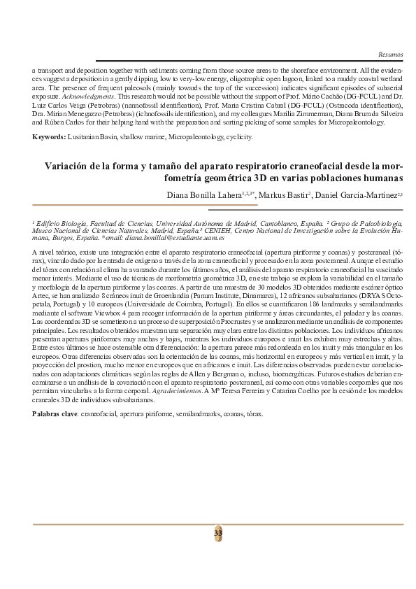 (PDF) Variación de la forma y tamaño del aparato respiratorio ...