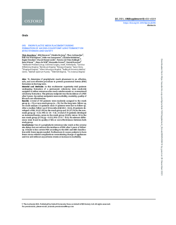 (PDF) O01 PROPHYLACTIC Mesh Placement During Formation of an End ...