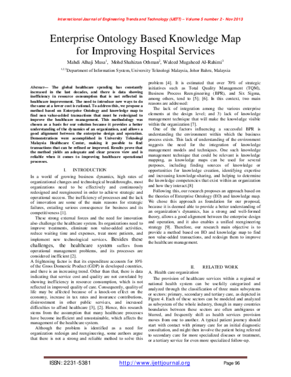 (PDF) Enterprise Ontology Based Knowledge Map for Improving Hospital ...