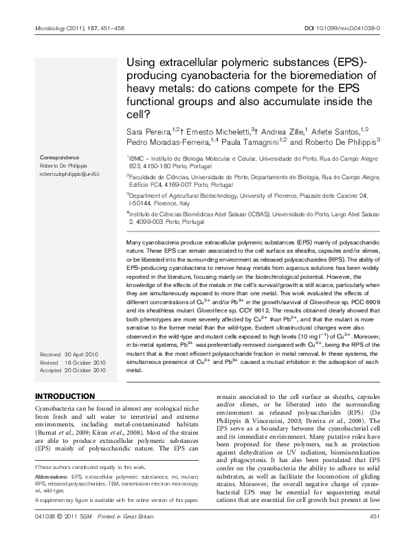 (PDF) Using extracellular polymeric substances (EPS)-producing cyanobacteria for the ...