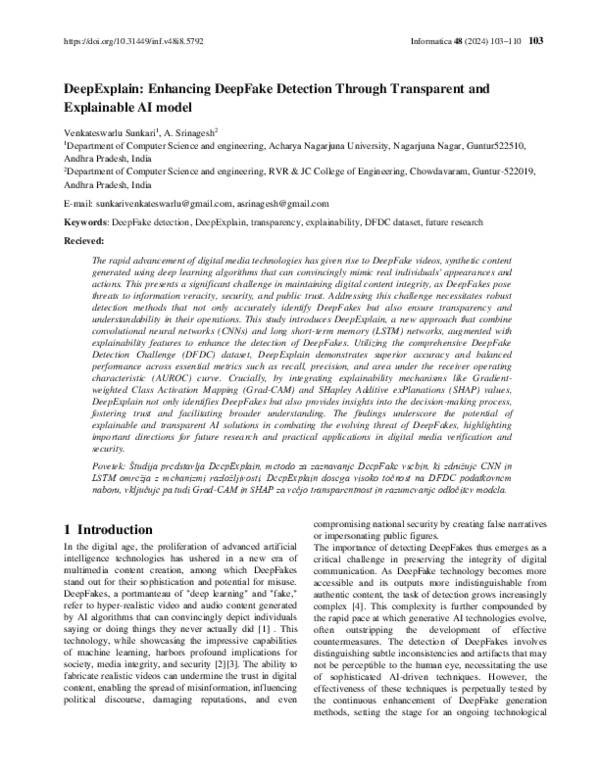 (PDF) DeepExplain: Enhancing DeepFake Detection Through Transparent and Explainable AI model