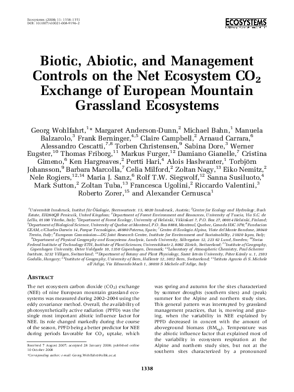 (PDF) Biotic, Abiotic, and Management Controls on the Net Ecosystem CO2 ...