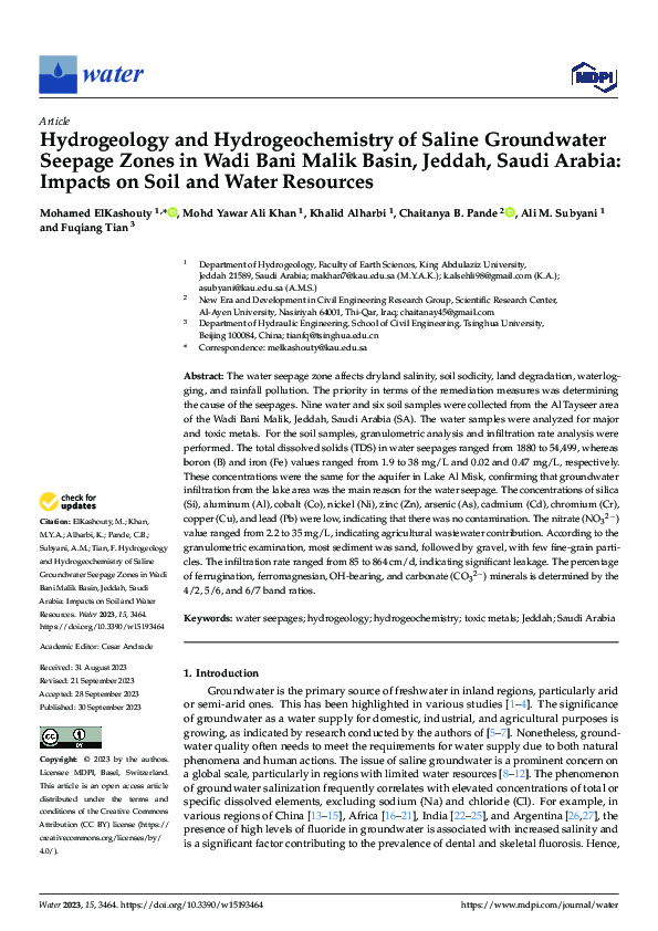 (PDF) Hydrogeology and Hydrogeochemistry of Saline Groundwater Seepage ...