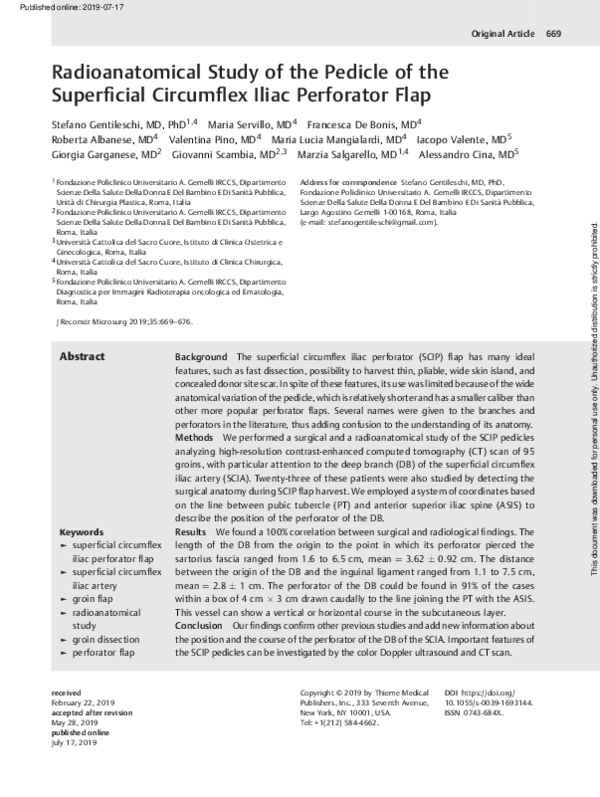 (PDF) Radioanatomical Study of the Pedicle of the Superficial ...