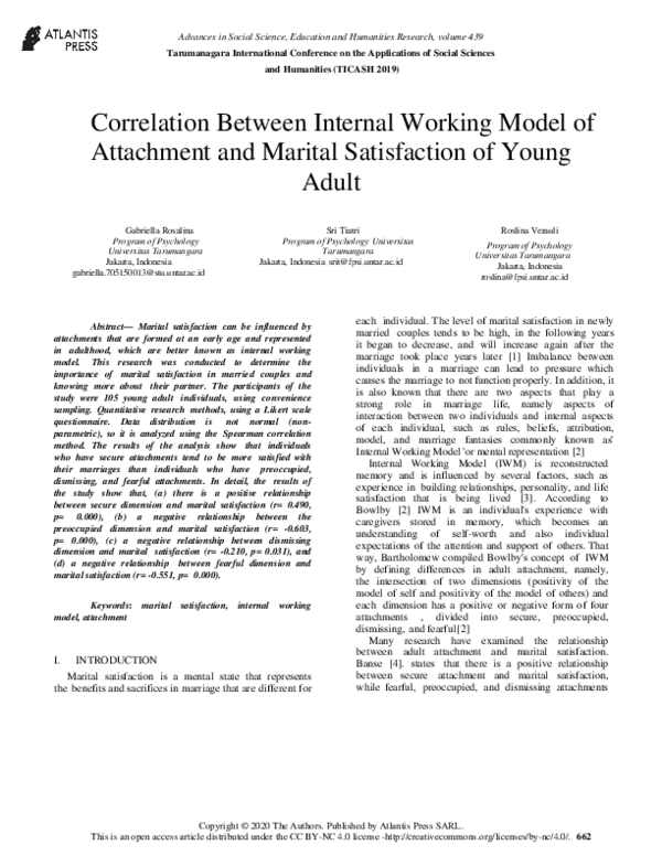 (PDF) Correlation Between Internal Working Model of Attachment and ...
