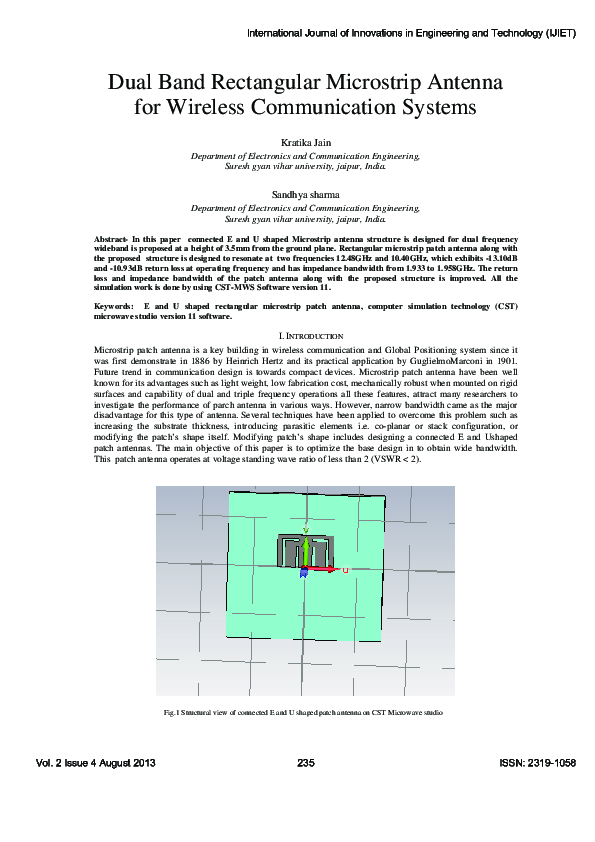 (PDF) Dual Band Rectangular Microstrip Antenna for