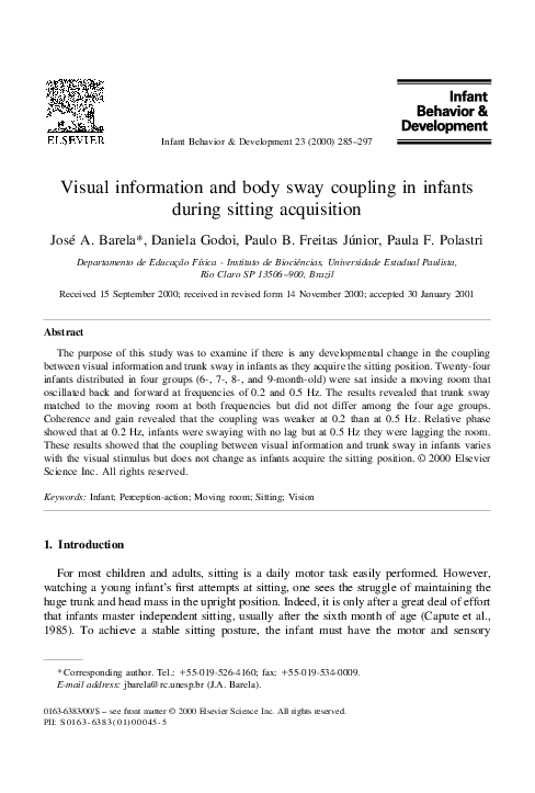(PDF) Visual information and body sway coupling in infants during sitting acquisition