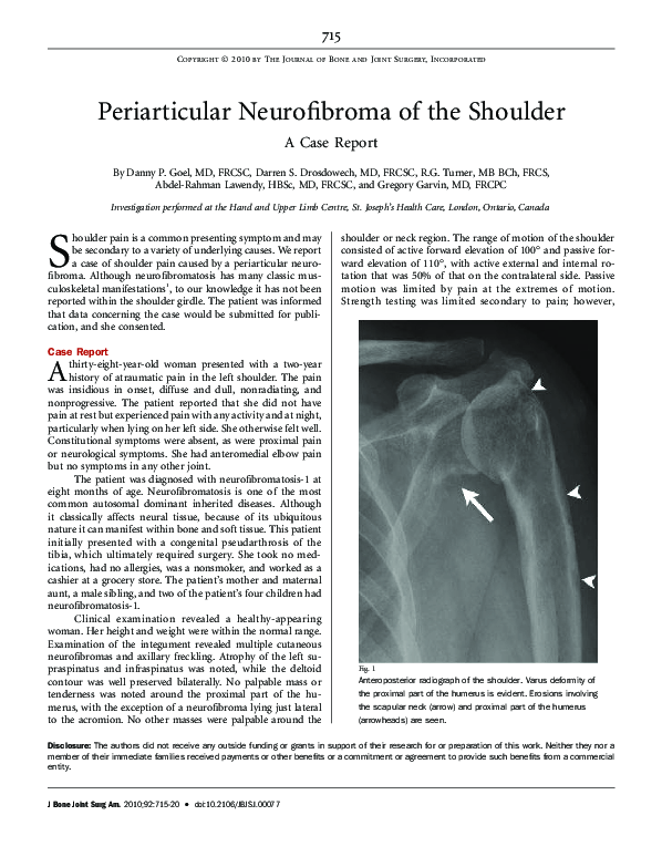 (PDF) Periarticular Neurofibroma of the Shoulder