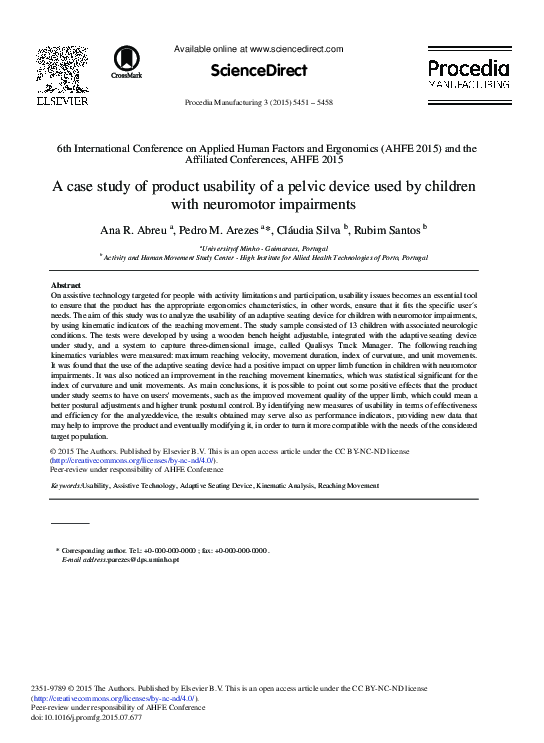 (PDF) A Case Study of Product Usability of a Pelvic Device used by ...