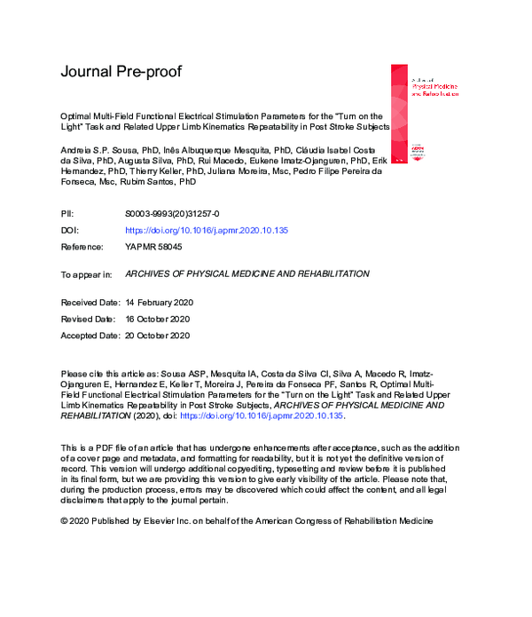 (PDF) Optimal Multifield Functional Electrical Stimulation Parameters ...