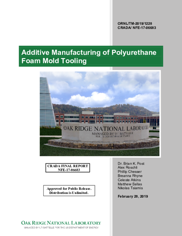 (PDF) Additive Manufacturing of Polyurethane Foam Mold Tooling