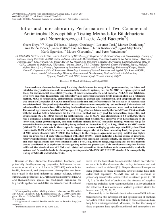 (PDF) Intra- and Interlaboratory Performances of Two Commercial ...